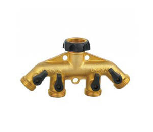 BRASS 4-WAY HOSE CONNECTOR